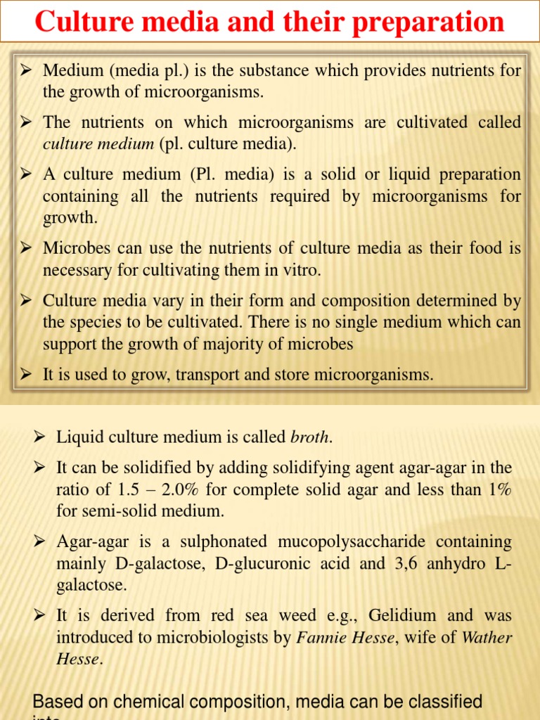 Composition and Preparation of Culture Media | PDF | Growth Medium | Agar