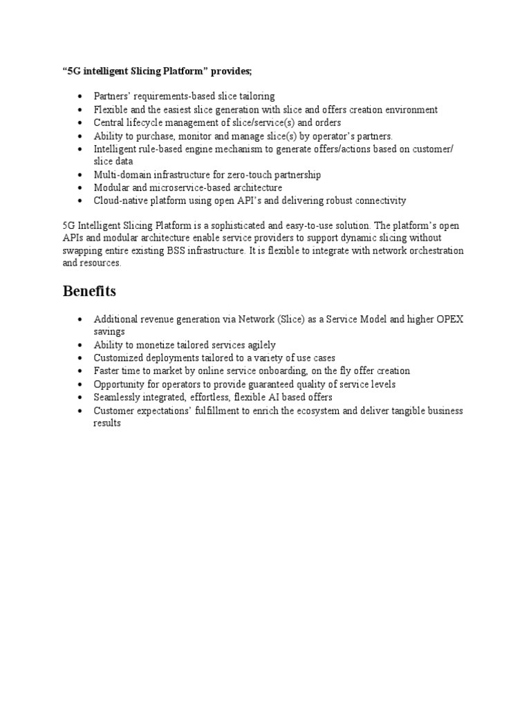 5G Intelligent Slicing Platform | PDF | Computing | Information Technology