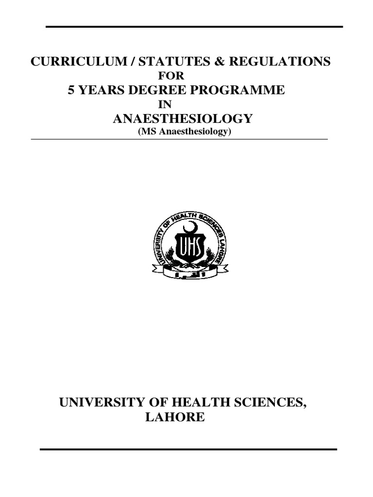 Anesthesia Course | PDF | Anesthesia | Thesis