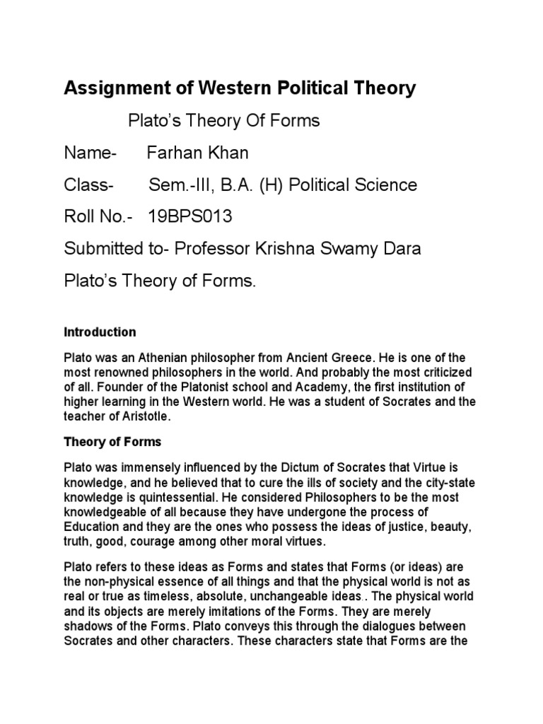 Assignment of Western Political Theory | PDF | Epistemology ...