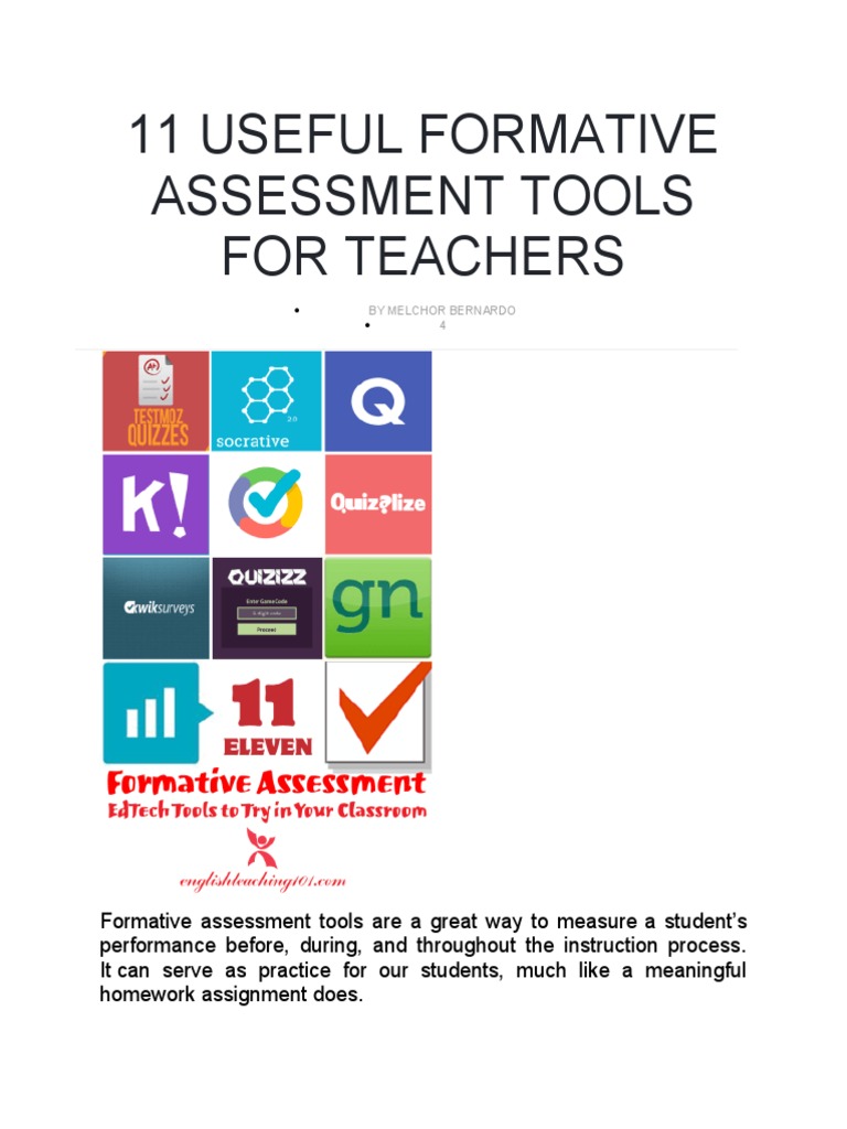 11 Useful Formative Assessment Tools For Teachers | PDF | Educational ...