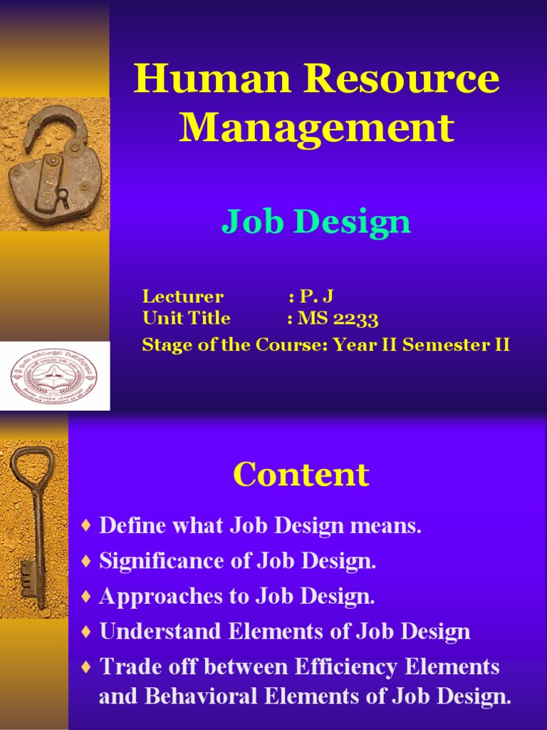 Human Resource Management: Job Design | Download Free PDF | Employment ...
