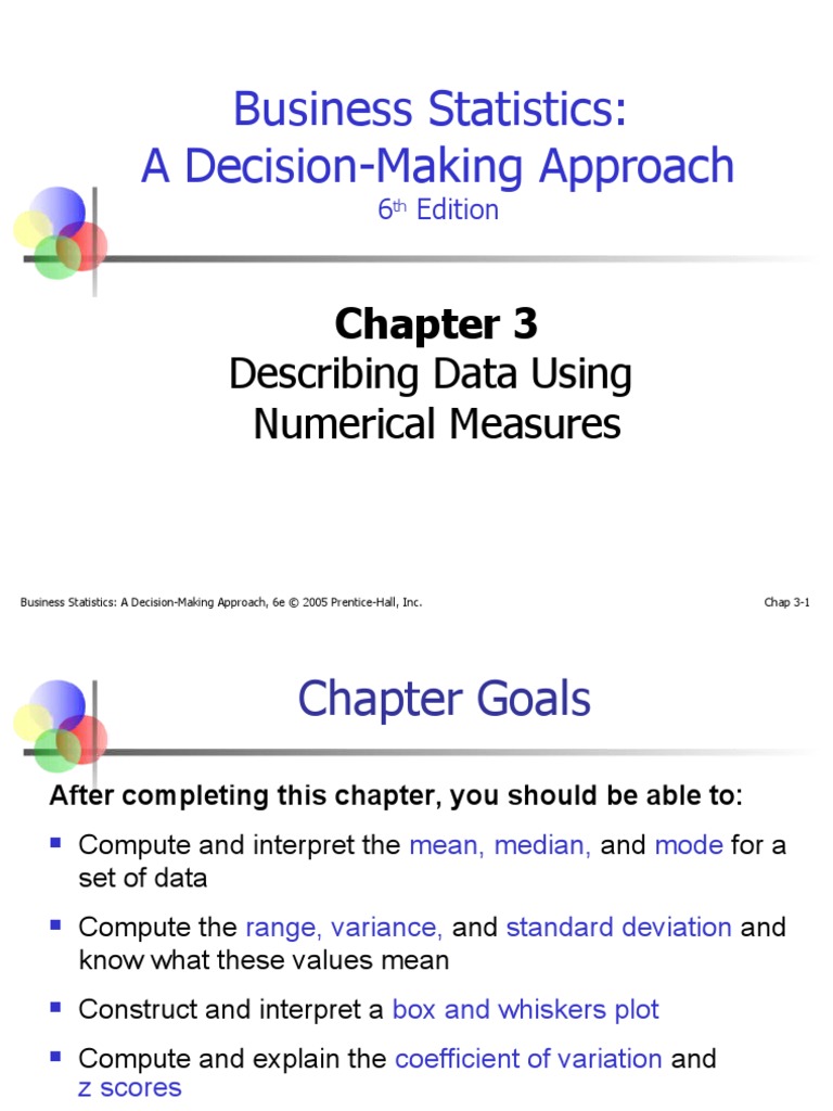 Business Statistics: A Decision-Making Approach: Describing Data Using ...