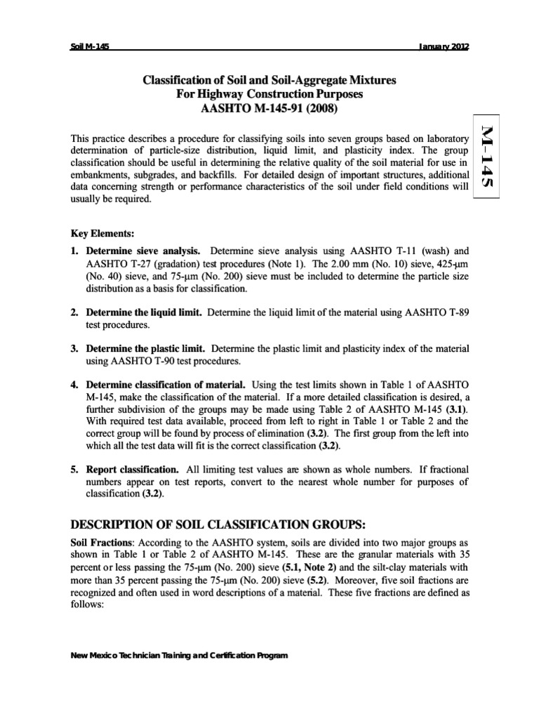 Aashto M145-91 | PDF | Silt | Sand