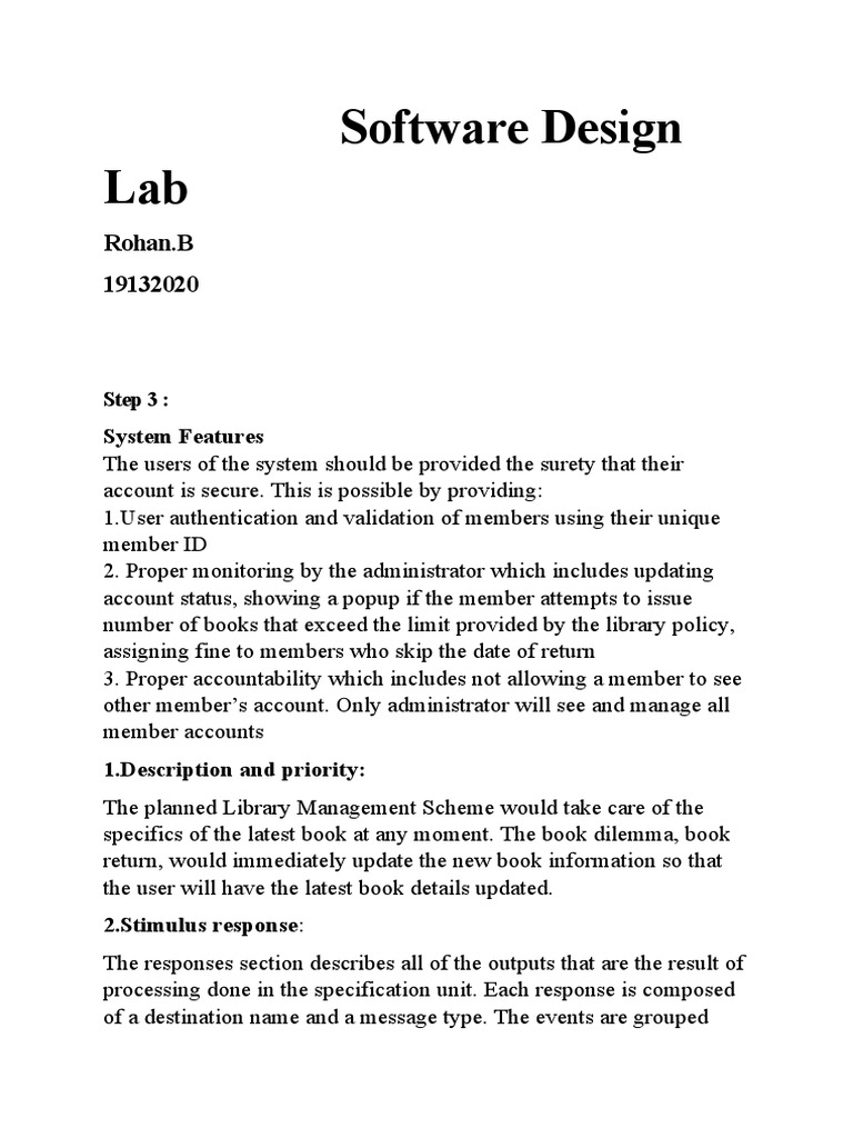 Software Design Lab 2 (19132020) | PDF | Databases | User (Computing)