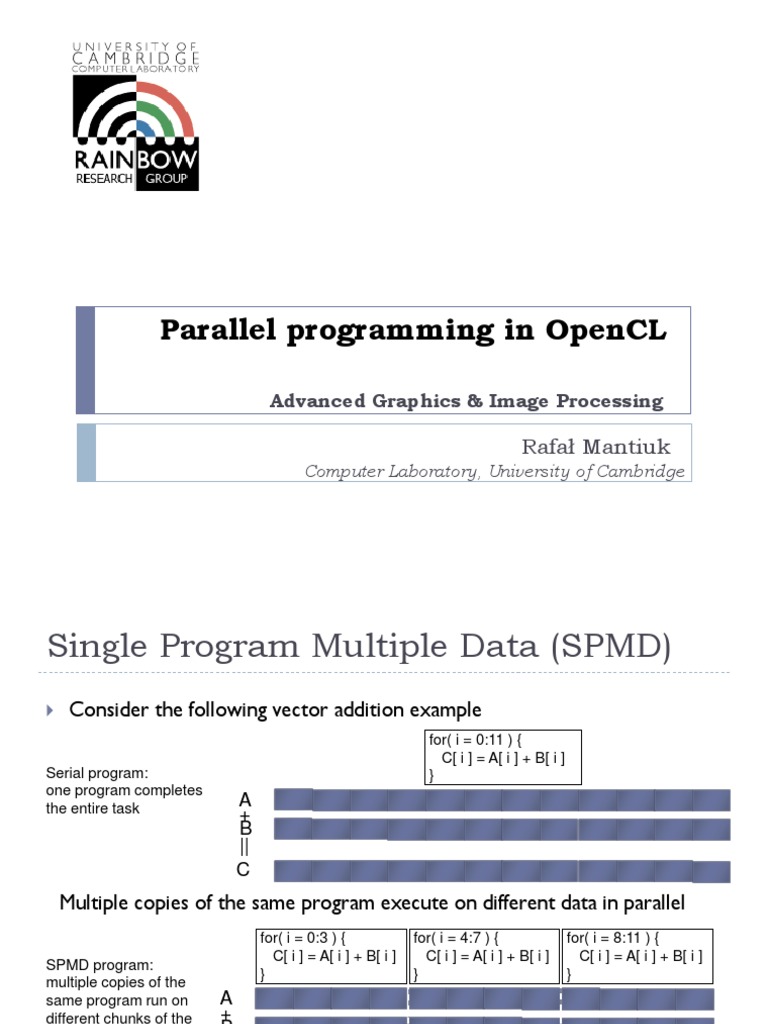 Parallel Programming in Opencl: Advanced Graphics & Image Processing | PDF | Graphics Processing ...