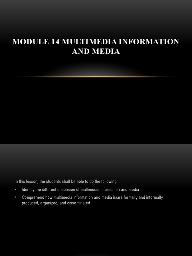 Module 14 Multimedia Information and Media | PDF | Multimedia | Graphics
