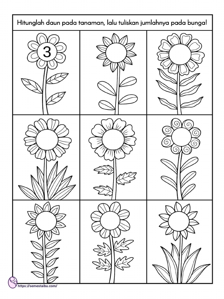 Lembar Kerja Anak TK Paud Berhitung 5 | PDF