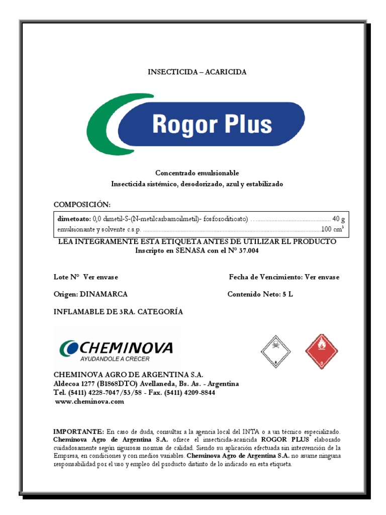 Rogor Plus | PDF | Agua | Toxicología