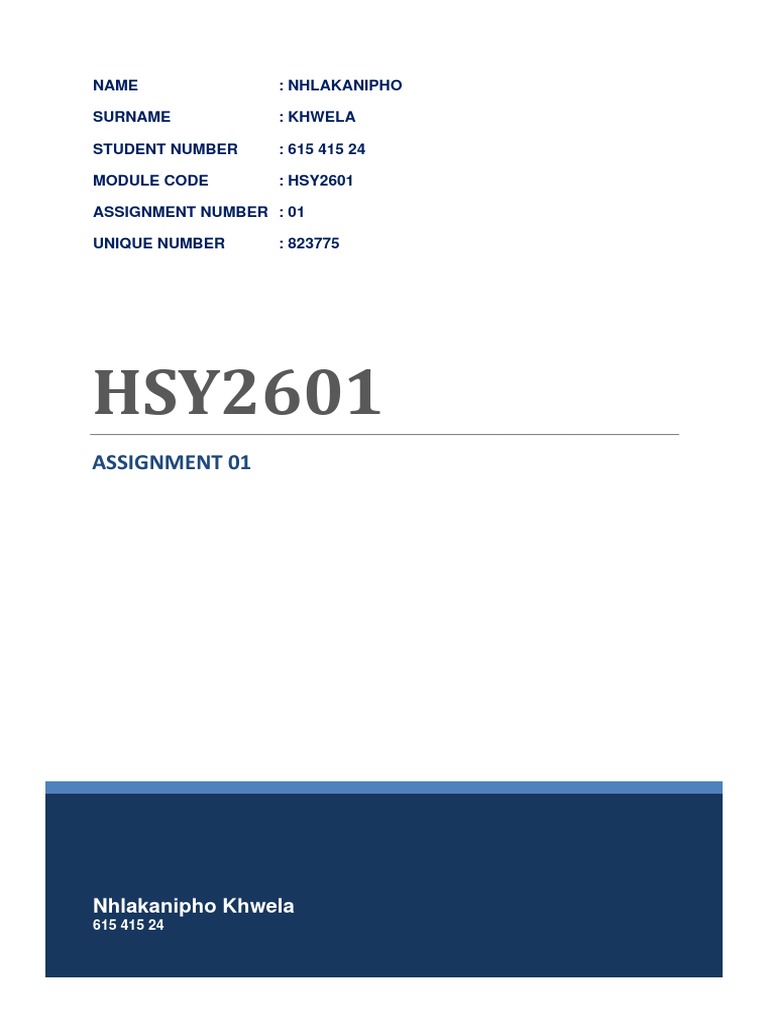 HSY2601 - Assignment 01 | PDF | Parliament | French Revolution