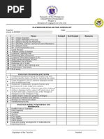 Final - Classroom Evaluation Checklist 2023 2024 | PDF | Classroom | Learning