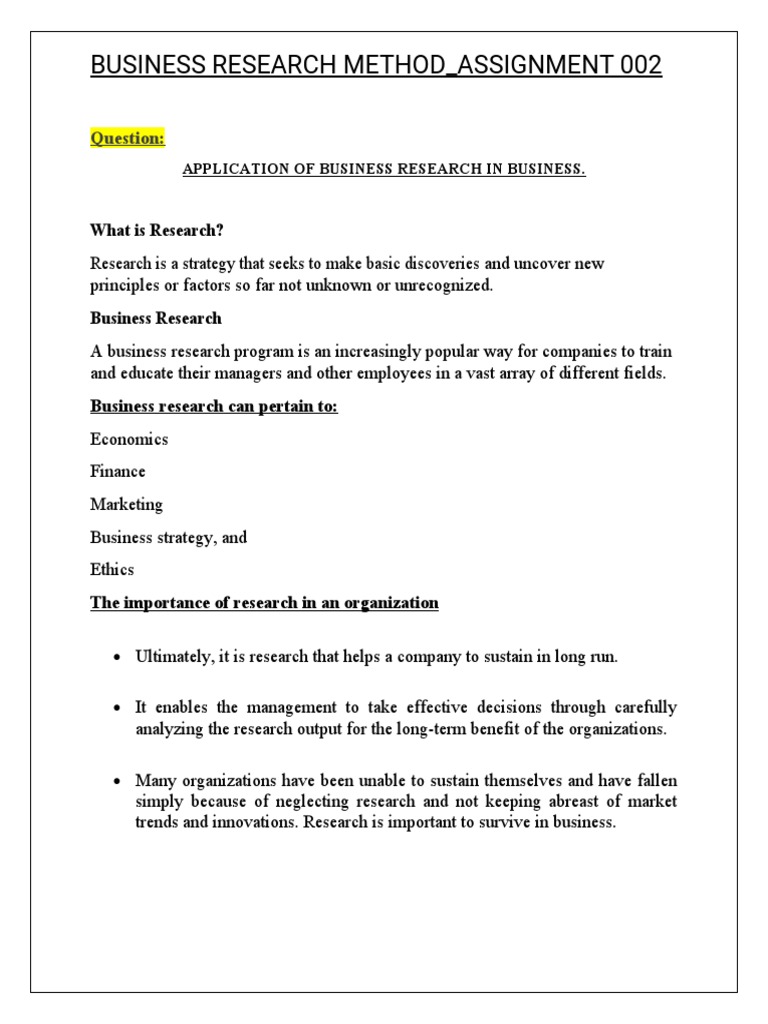 Business Research Method - Assignment 002 | PDF | Human Resources | Business