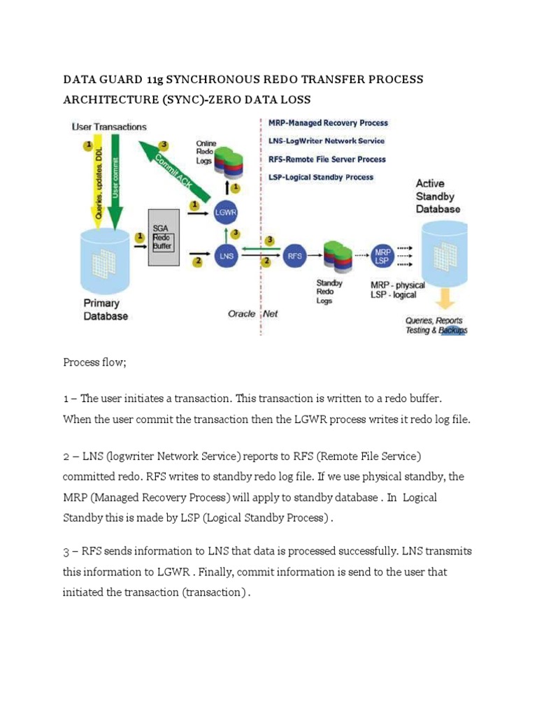 Data Guard 11g Synchronous and Asynchronous Redo Transfer Processes, Physical and Logical ...