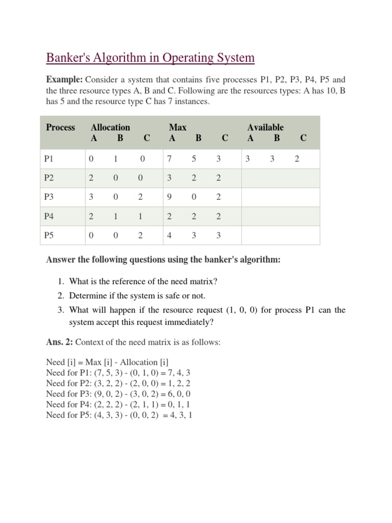 Banker's Algorithm | PDF | Applied Mathematics | Algorithms
