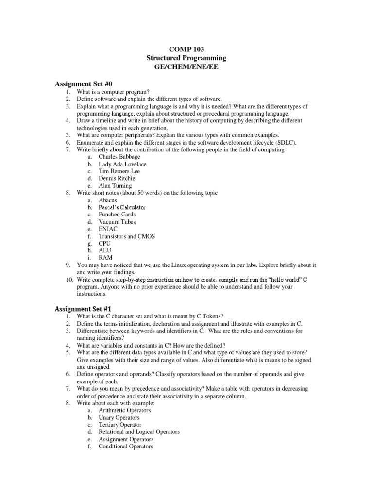 Assignment & Labs | PDF | Subroutine | Numbers Assignment & Labs | PDF | Subroutine | Numbers
