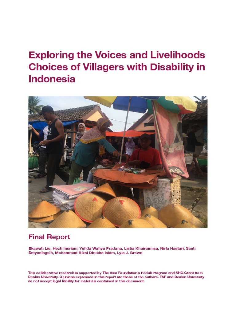 Livelihoods Report | PDF | Disability | Employment