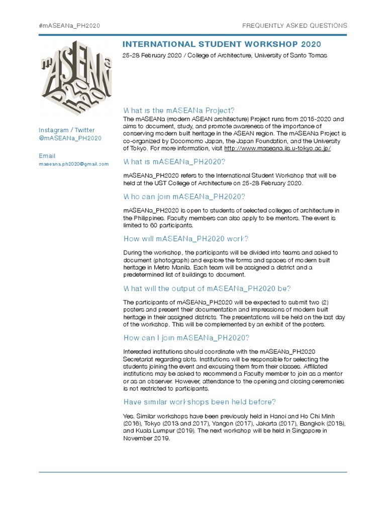 International Student Workshop 2020: What Is The Maseana Project? | PDF