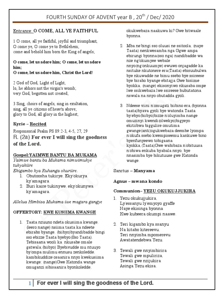 4th Sunday of Advent Year B | PDF | Worship | Jesus