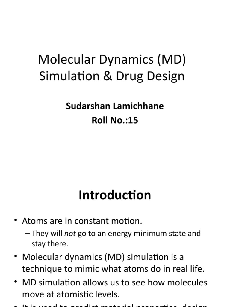 Molecular Dynamics Simulation and Drug Design | PDF | Molecular ...