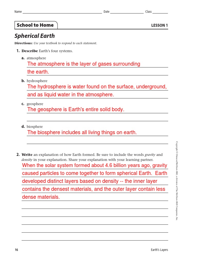 Spherical Earth Activities Key | PDF | Earth | Atmosphere