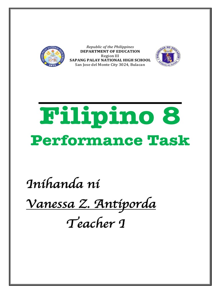 Performance-task-Q1-M1-to-M6 - Grade 8 Unang Kwarter | PDF