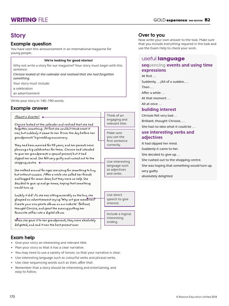 Gold Exp B2 Writing Story | PDF | Human Communication | Verb
