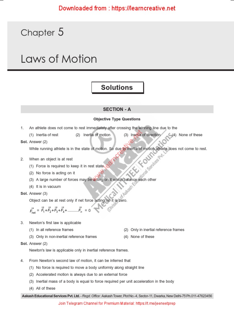 Aakash Physics Study Package 2 Solutions | PDF | Force | Momentum