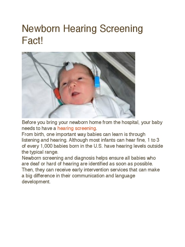 The Importance of Newborn Hearing Screening: Ensuring Early ...