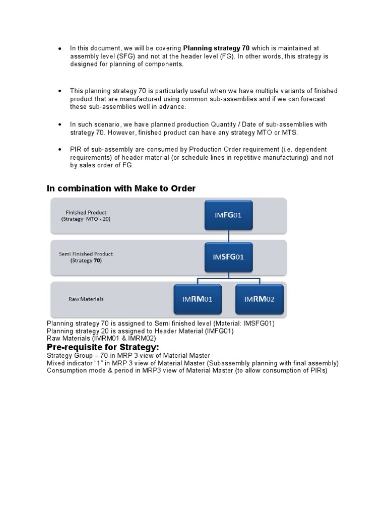 Planning Strategy 70-Planning at Sub-Assembly Level | PDF | Business ...