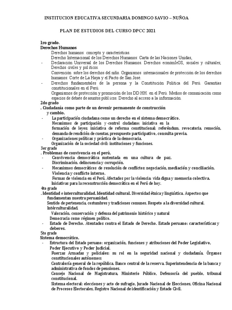 Temario DPCC 2021 | PDF | Ideologías políticas | Democracia