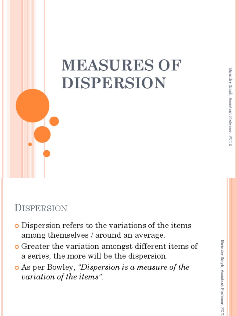 Measures of Dispersion | PDF | Quartile | Standard Deviation