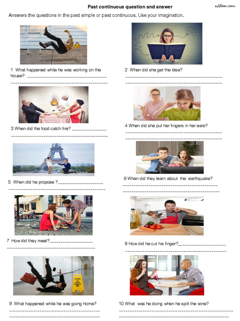 Answers The Questions in The Past Simple or Past Continuous. Use Your ...