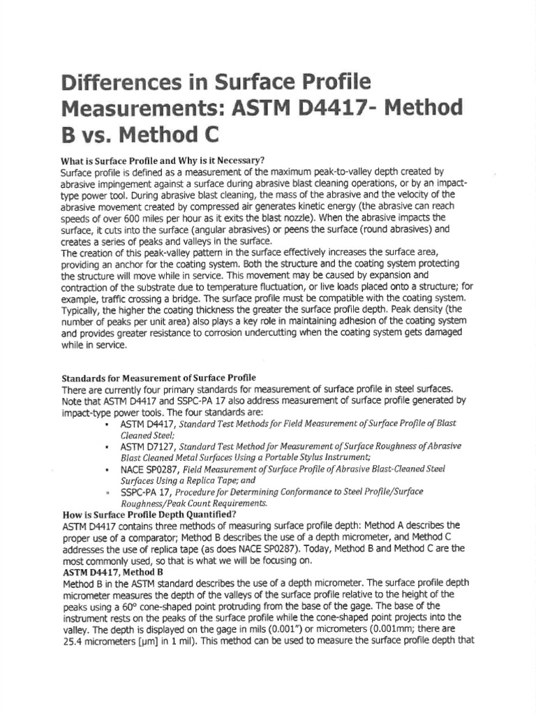 ASTM D4417 Method B Vs C | PDF