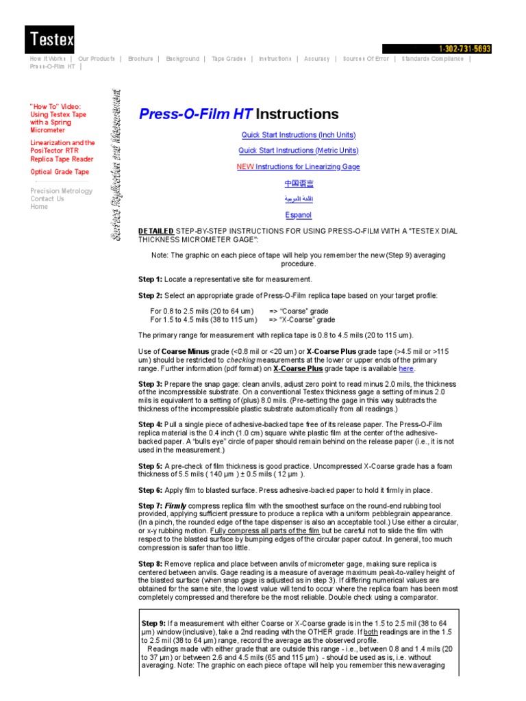 Press-O-Film HT Usage Instructions | PDF | Accuracy And Precision ...