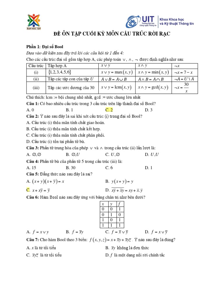 Đề ôn tập CTRR CK | PDF