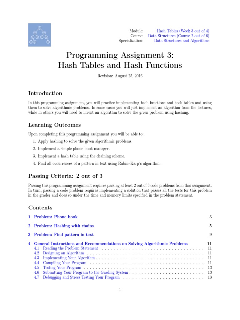 Hash Map Programming Assignment 3 Pdf String Computer Science Algorithms 3038