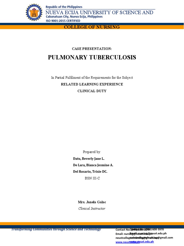 PTB Case Study | PDF | Tuberculosis | Respiratory Tract