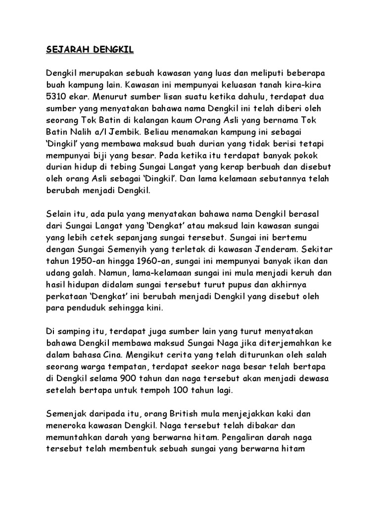 Sejarah Dengkil | PDF