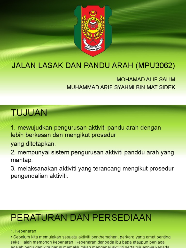 Jalan Lasak Dan Pandu Arah MPU3062 | PDF
