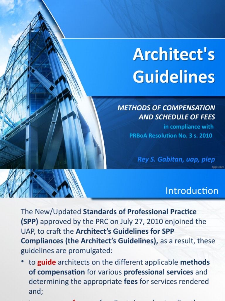 Architects Guideline 2016 | PDF | Architect | Per Diem