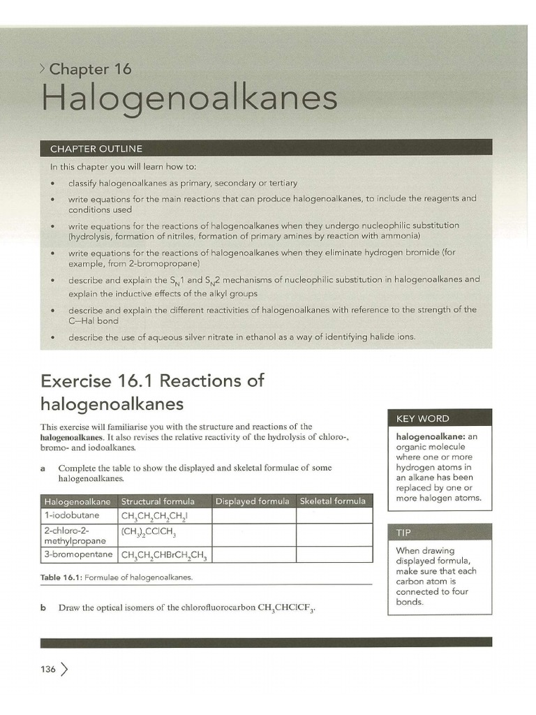 CHAPTER 16 Halogenoalkanes | PDF