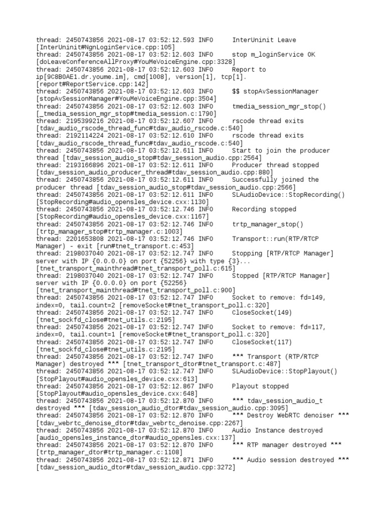 Ymrtc Log Bak | PDF | Transmission Control Protocol | Network Architecture