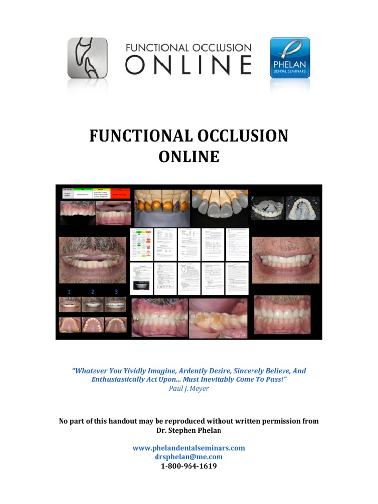 Functional Occlusion Online Manual | PDF | Mouth | Dentistry Branches
