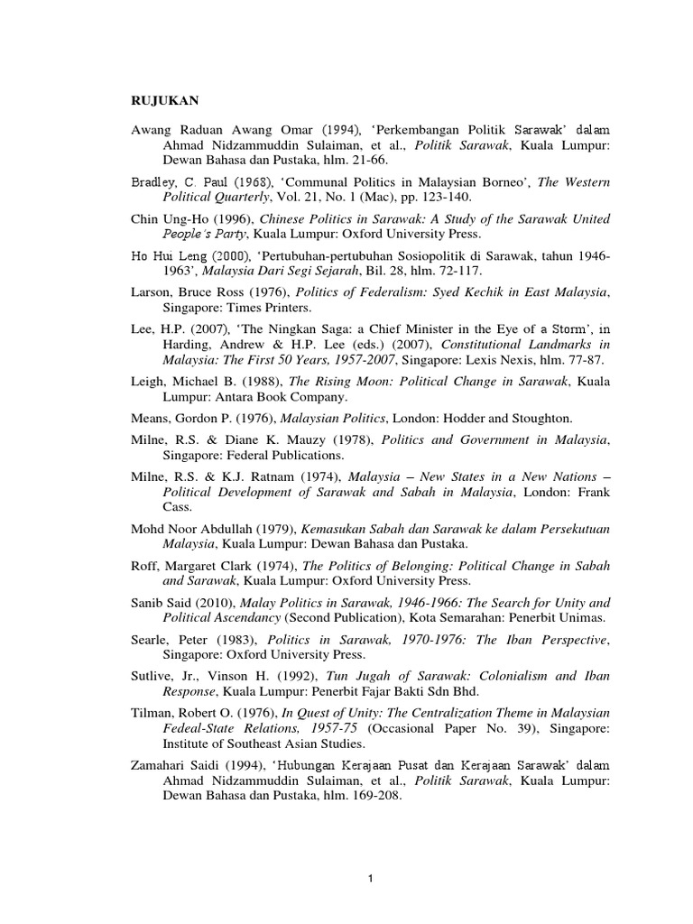 CONTOH Rujukan Tesis | PDF | Malaysia | Sarawak