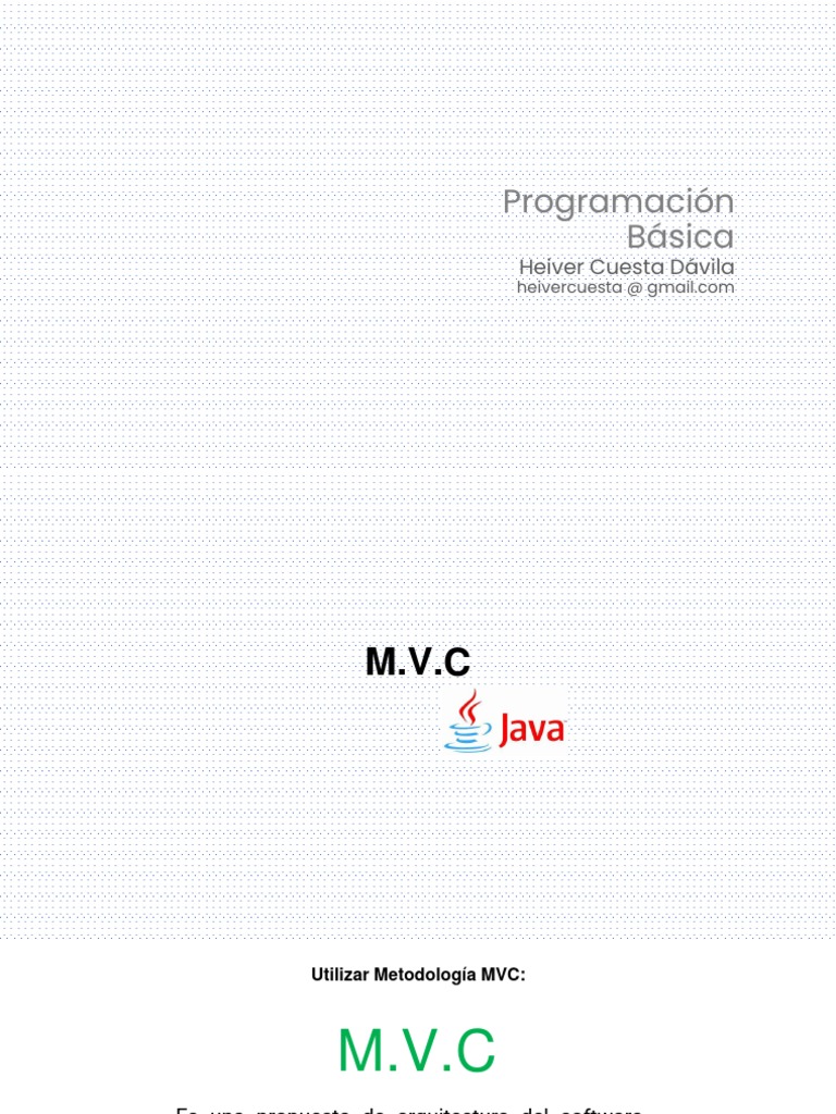 MVC Java | PDF | Modelo – Vista – Controlador | Java (lenguaje de ...
