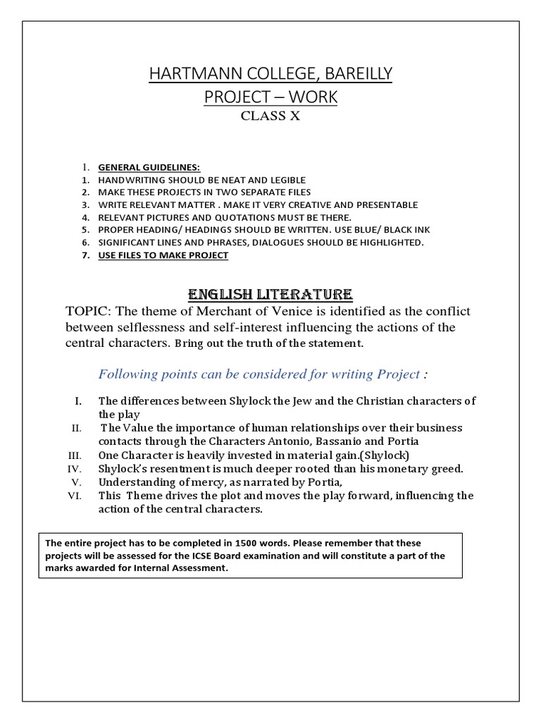 Hartmann College, Bareilly Project - Work: Class X | PDF