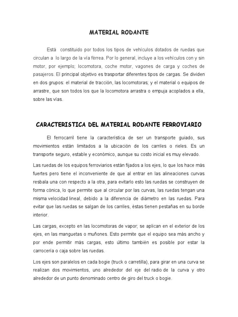 Material Rodante | PDF | Locomotoras | Locomotora de vapor