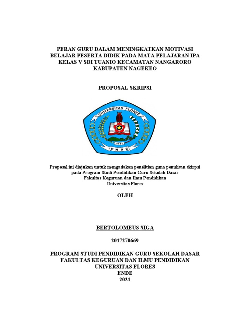 Bab 1 Proposal | PDF | Sains & Matematika