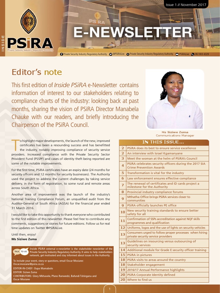 PSiRA Compliance and Innovations Update | PDF | Regulatory Compliance ...