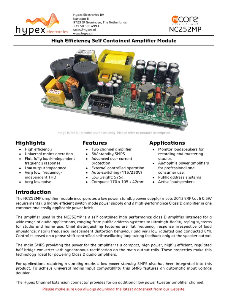 NC252MP: High Efficiency Self Contained Amplifier Module | Download ...
